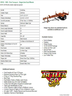 Pole Utility Trailers Butler Trailer Specifications CraneMarket