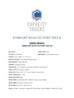 Terminal Tractors Capacity Trucks TJ5000 Specifications CraneMarket