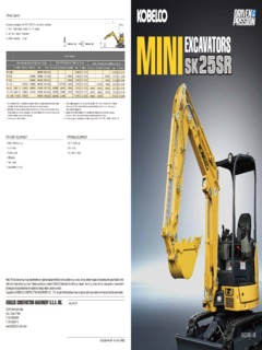 Earthmoving Equipment Kobelco SK25SR-6E Specifications Machine.Market